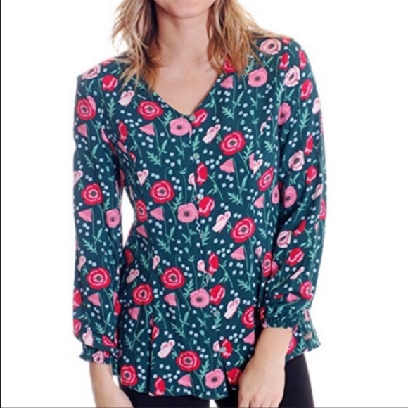 Matilda Jane | Tops | Matilda Jane Green Floral Print Button Front Top ...